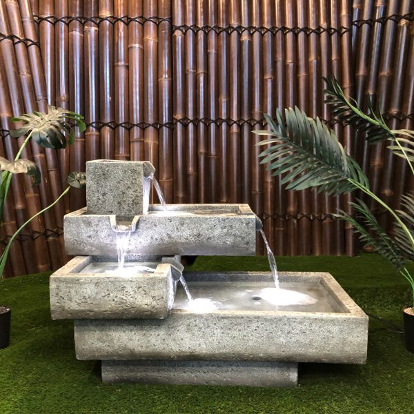 Oakland Stacked Troughs LED Water Feature - Transform Your Garden into ...